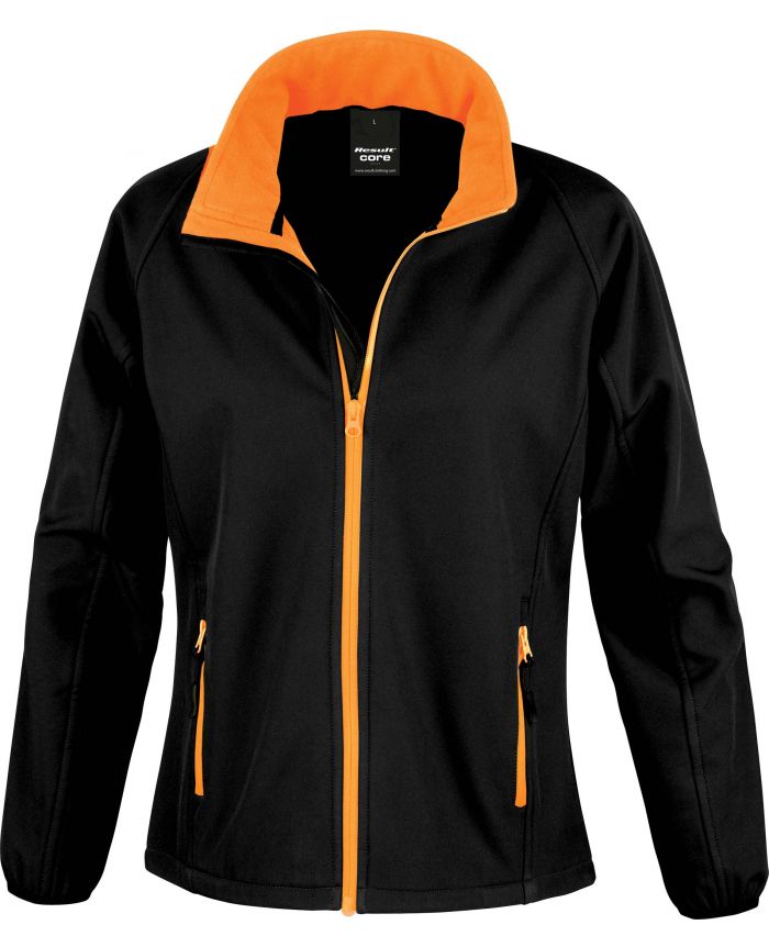 Veste Softshell femme Printable R231F - Black / Orange - vestes ...